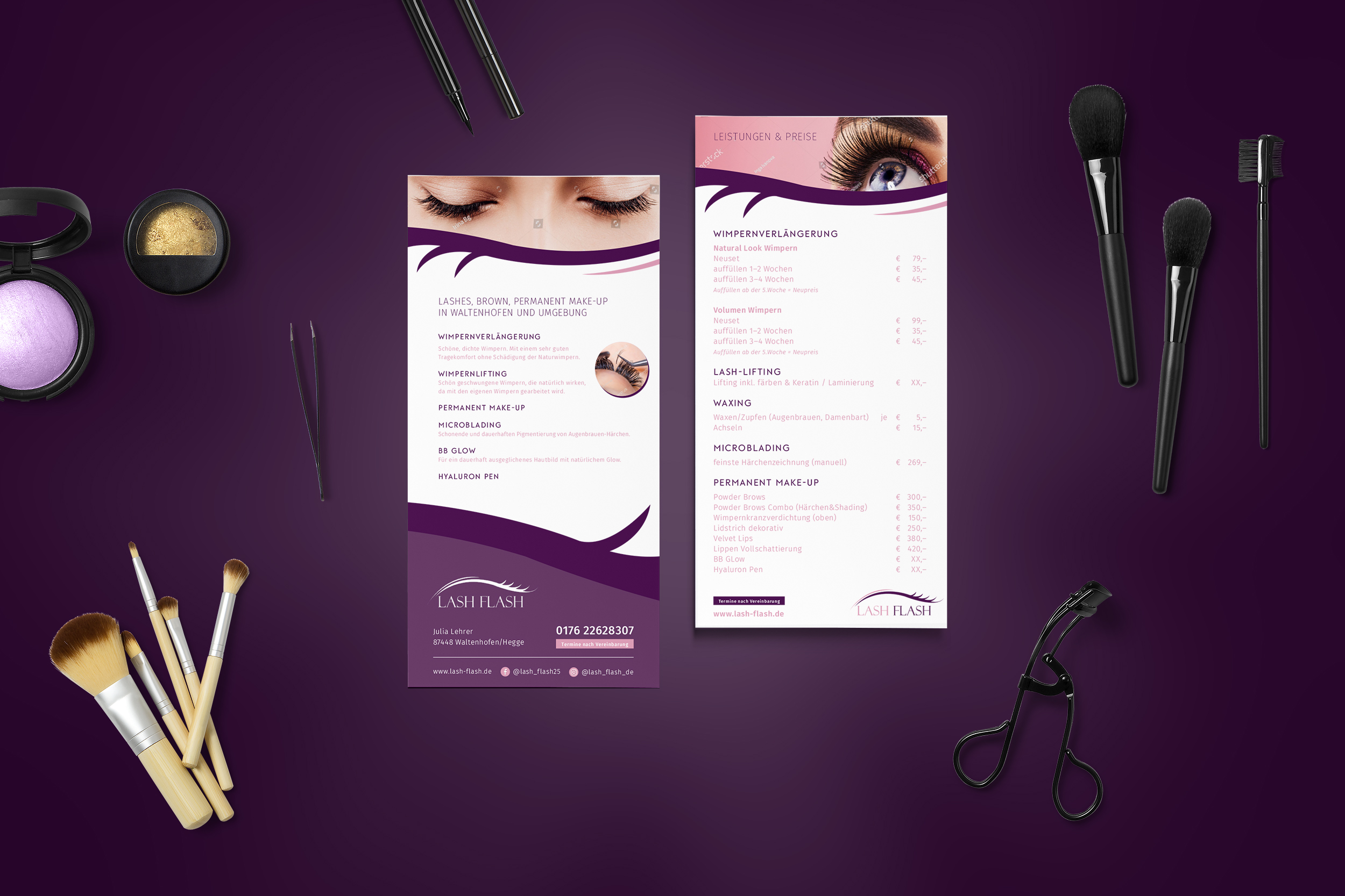 Unternehmen für Wimpernverlängerung & -lifti.. » Flyer-Design ...