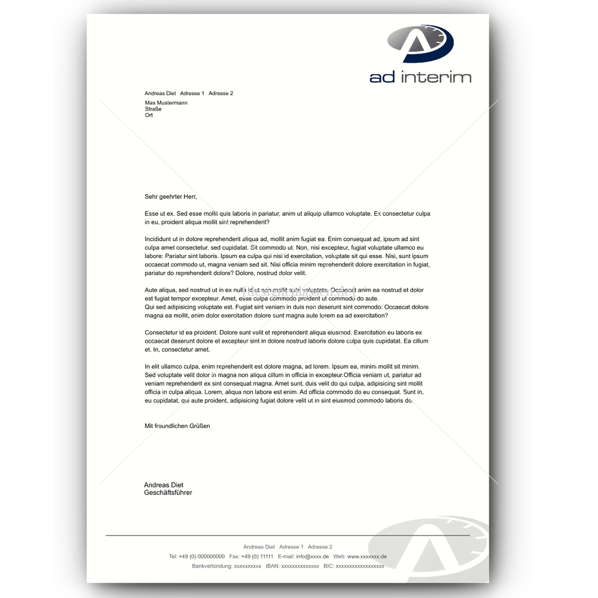 ad interim » Visitenkarten-Design » designenlassen.de