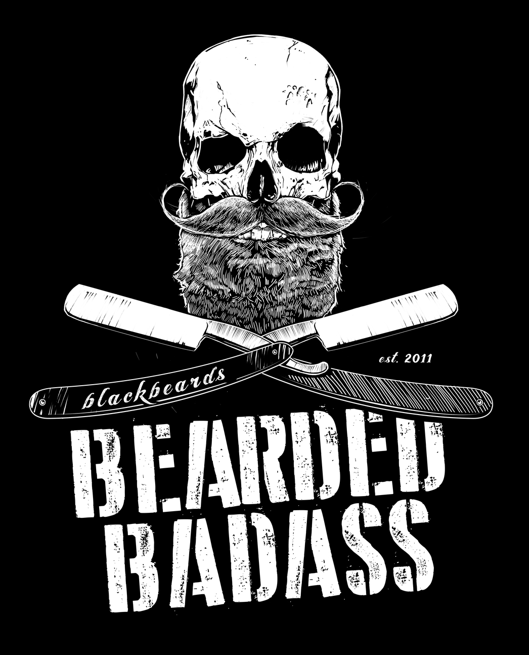T-Shirt Re-Design Bearded Badass » T-Shirt » designenlassen.de