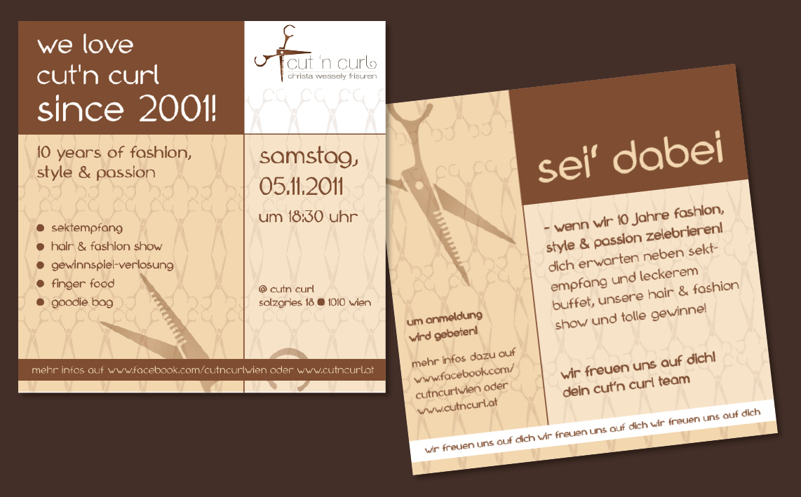 flyer für friseursalon - 10 jähriges jubiläum » Einladungskarten-Design ...