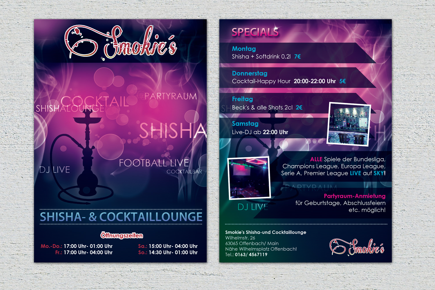 Flyerdesign für Shisha/Cocktaillounge » Flyer-Design » designenlassen.de