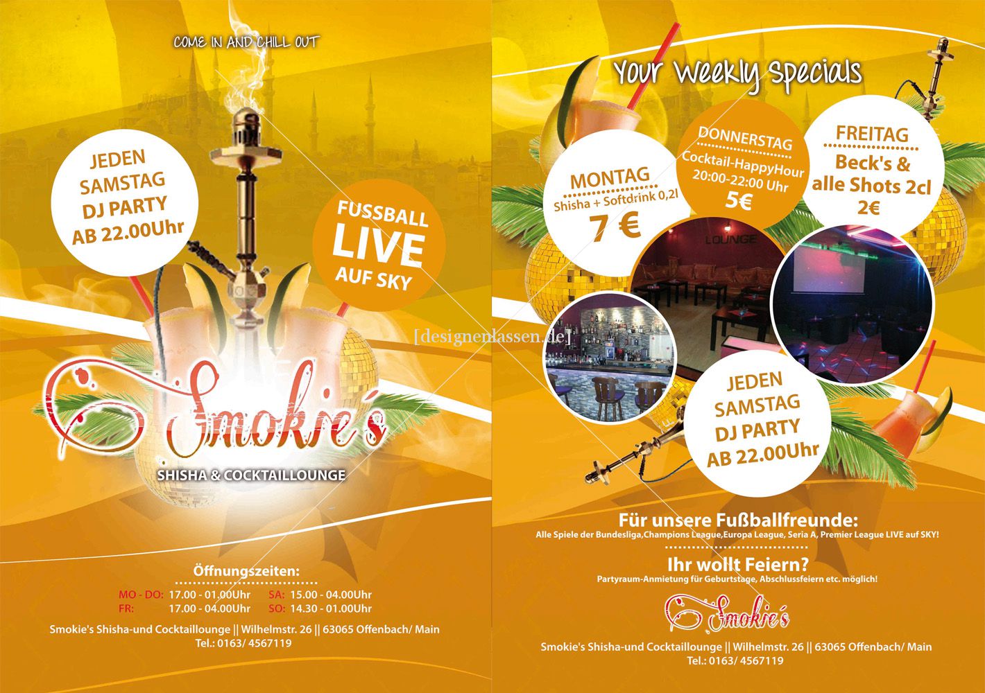 Flyerdesign für Shisha/Cocktaillounge » Flyer-Design » designenlassen.de