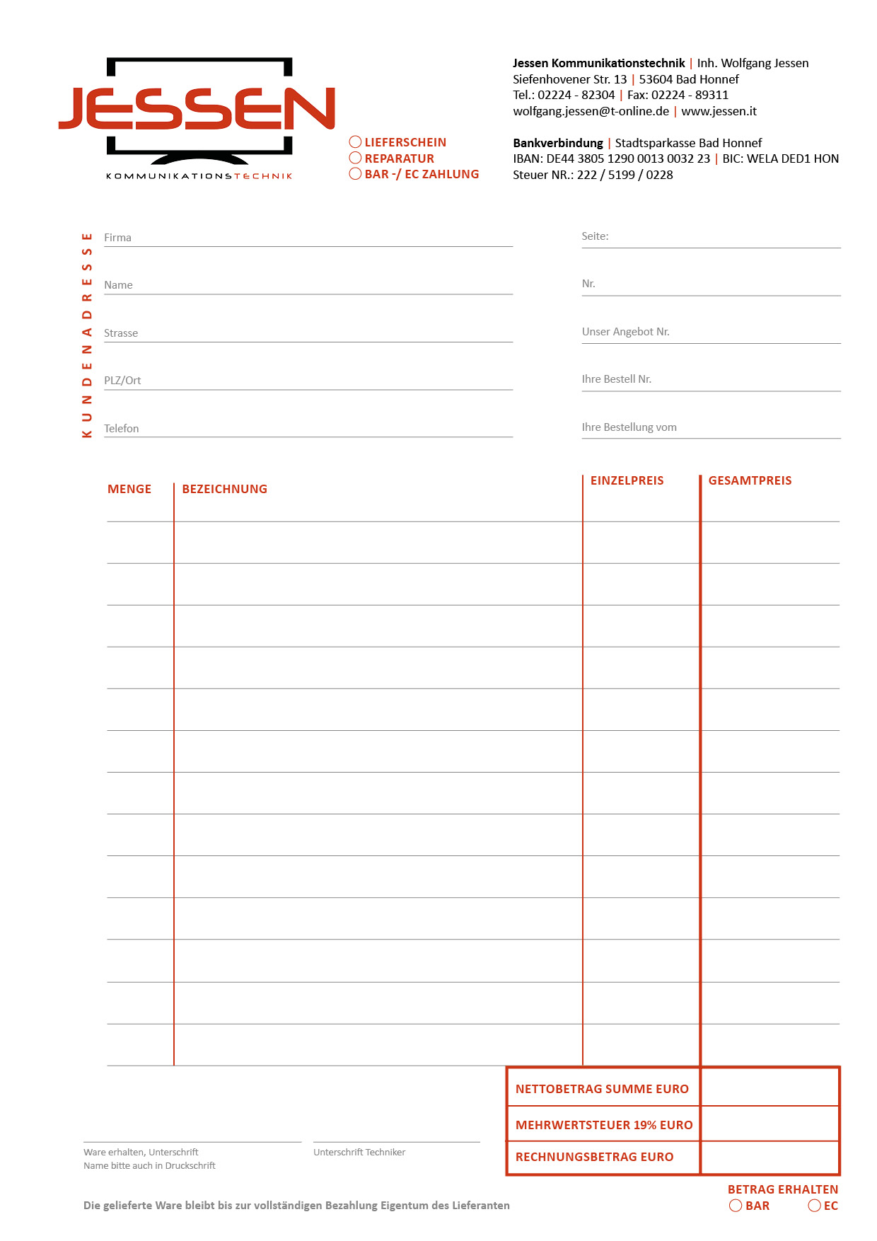 Neues Lieferschein Design » Geschäftspapiere » Briefing » designenlassen.at