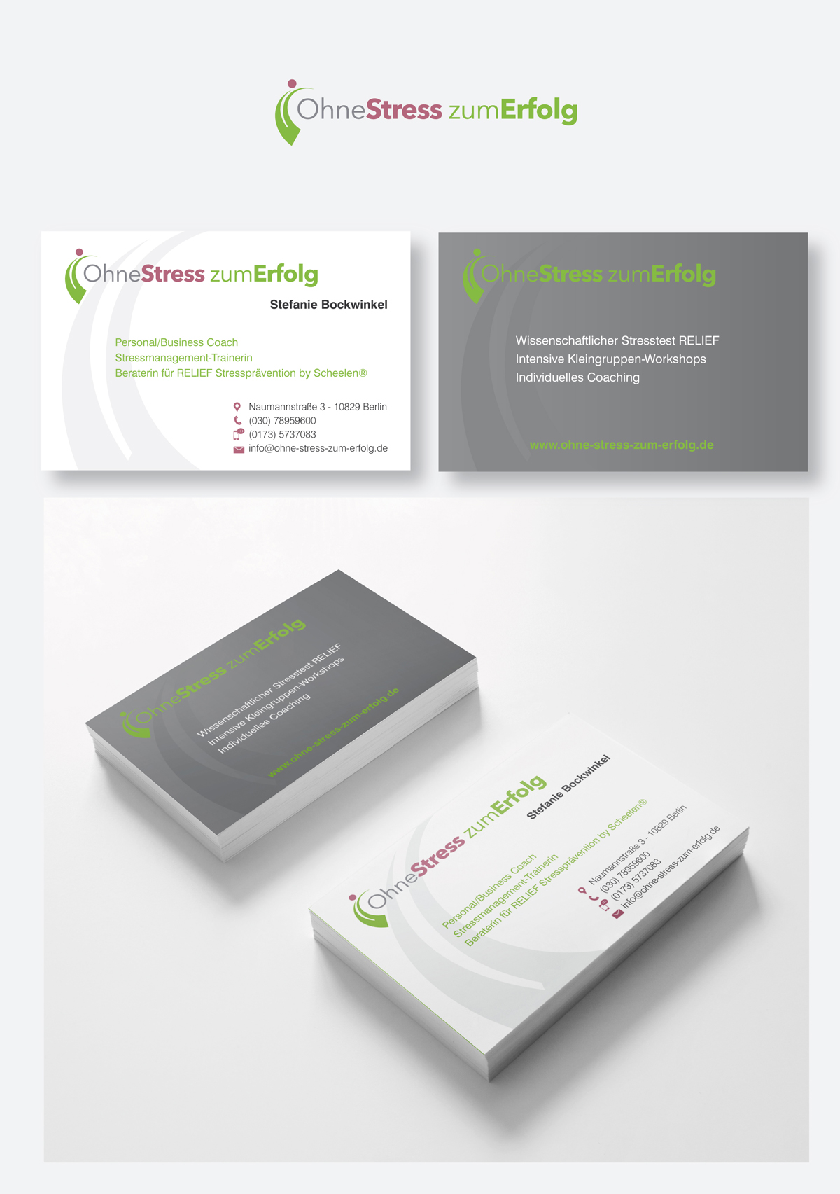 Visitenkarten-Design für Ohne Stress zum Erfolg » Visitenkarten-Design ...