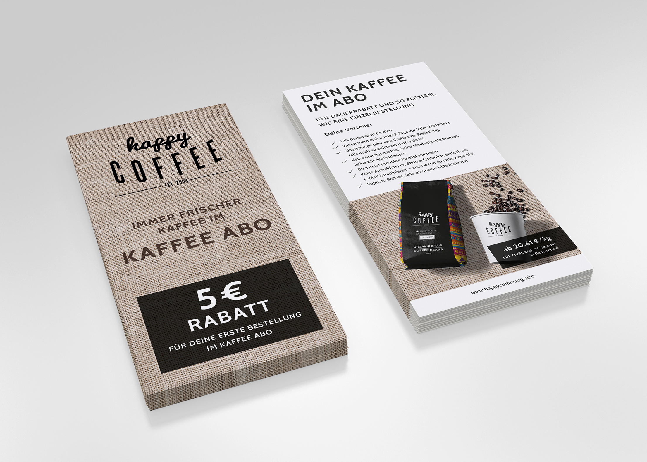 Flyer-Design Happy Coffee - Paketbeileger » Flyer-Design ...