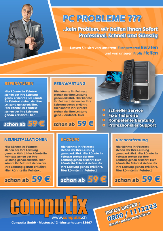 Flyer für Computer Service » Flyer-Design » Briefing » designenlassen.de