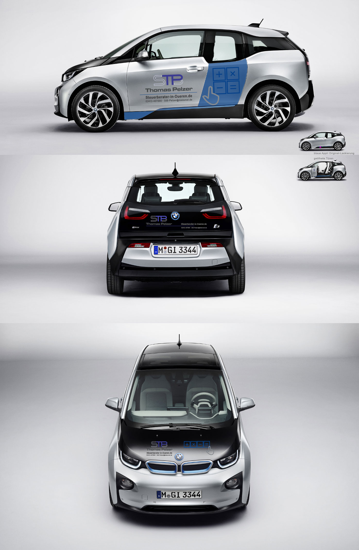 Fahrzeugbeschriftung für BMW i3, Elektroauto abe ...